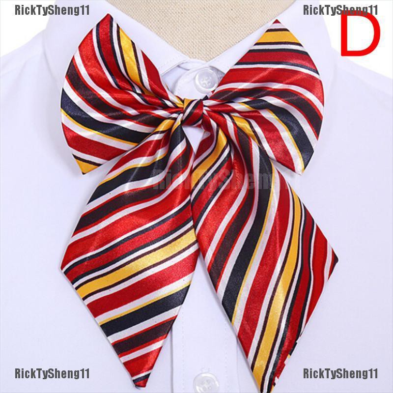 COD RTSWomen Bowties Striped Bow Ties Silk Tie Bow Tie Butterfly Neck ...