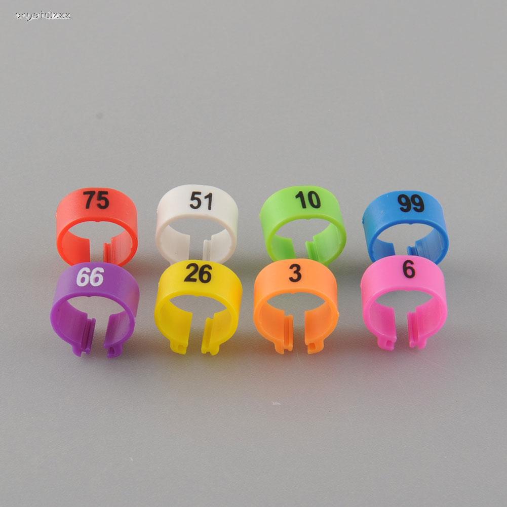 100Pcs Poultry Leg Bands Bird Pigeon Parrot Duck Hen Rings Clip 1-100 ...