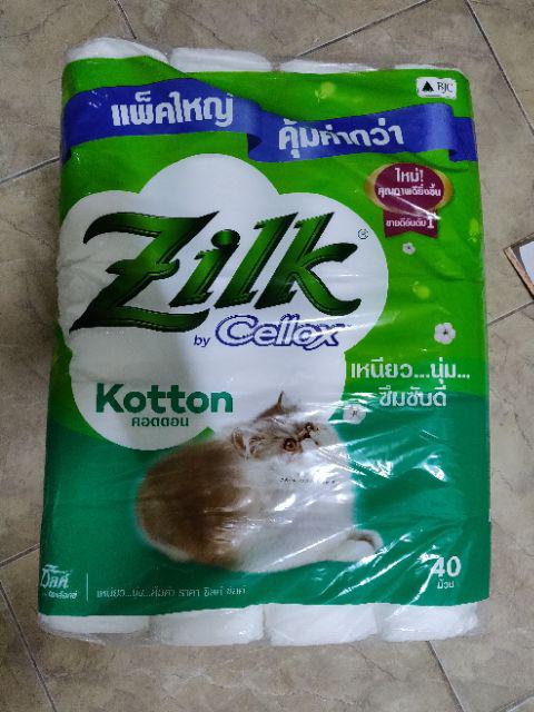 กระดาษชำระคอตตอน กระดาษทิชชู่ (แพ็ค24ม้วน/40 ม้วน) ซิลค์ ทิชชู่ Zilk by Cellox | Shopee Thailand
