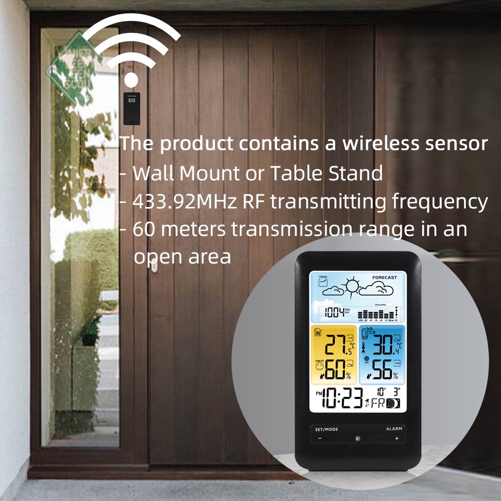 Thermometer Hygrometer Room Digital Meter Wireless Electronic Alarm ...