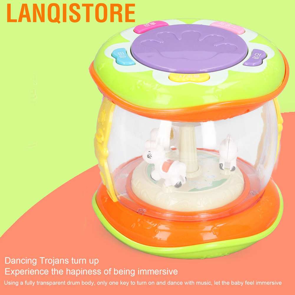 Lanqistore Hand Drum Childrens Mini Puzzle Rechargeable Music Carousel ...