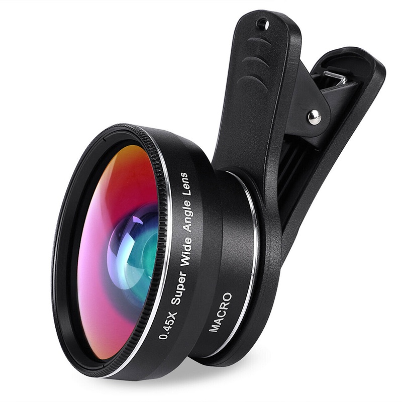 มืออาชีพเลนส์Phone Lens Kit 37MM 49UV 0.45x Super Wide Angle & 12.5x Super Macro Lens HD Camera ...