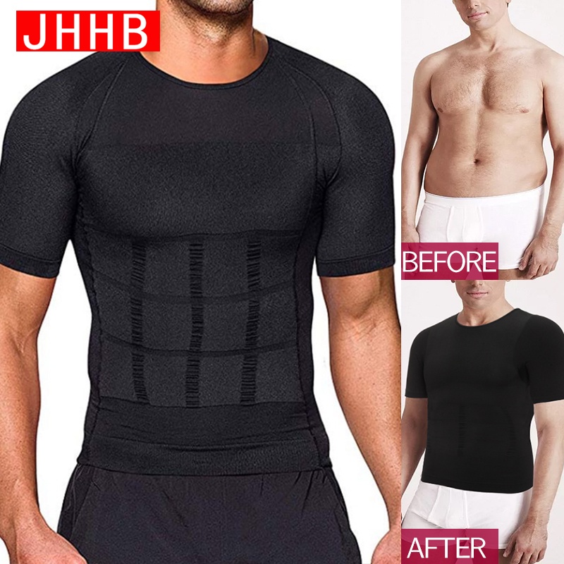 Men Body Shaper Slimming Compression Shirts Gynecomastia Undershirt ...