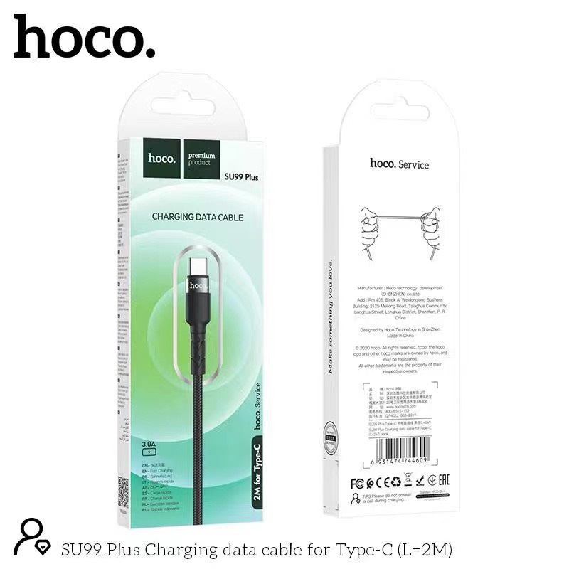สายชาร์จ Hoco SU99 แท้ รุ่นใหม่ 2021 รองรับ Micro USB Android ios TypeC ความยาว 1 เมตร และ 2 ...