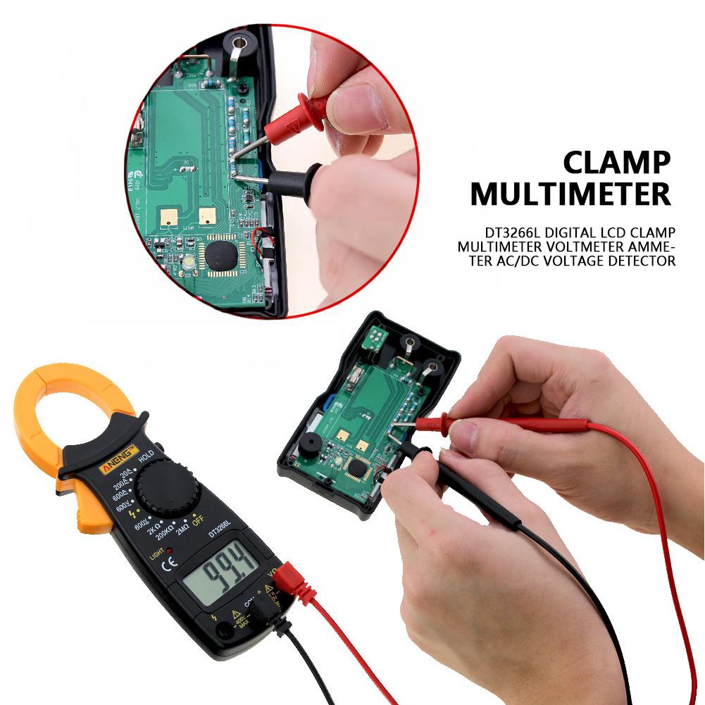 DT3266L Digital LCD Clamp Multimeter Voltmeter Ammeter ACDC Voltage ...