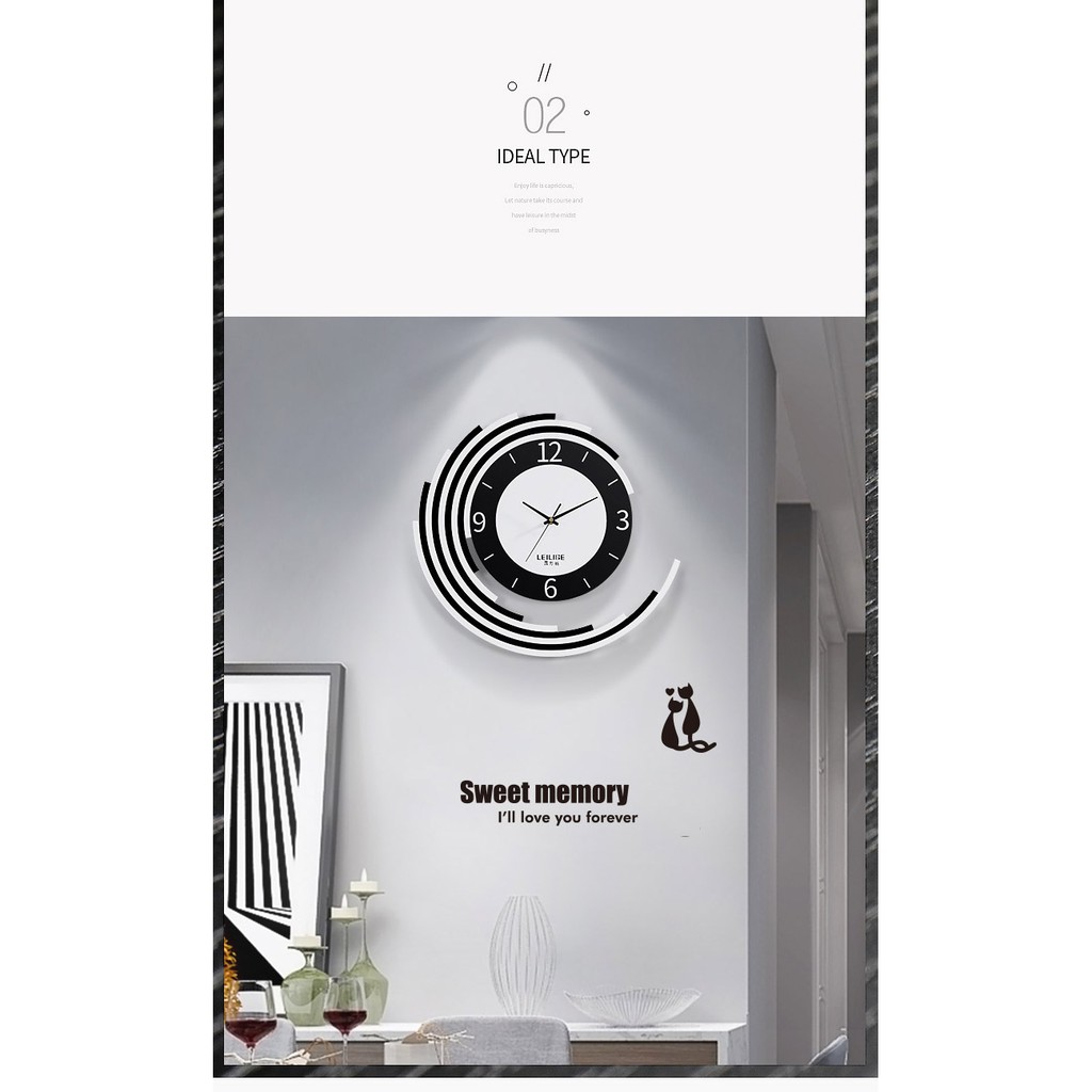 นาฬิกาแขวนผนังสไตล์นอร์ดิกสําหรับตกแต่งห้องนั่งเล่น - q333s.th - ThaiPick