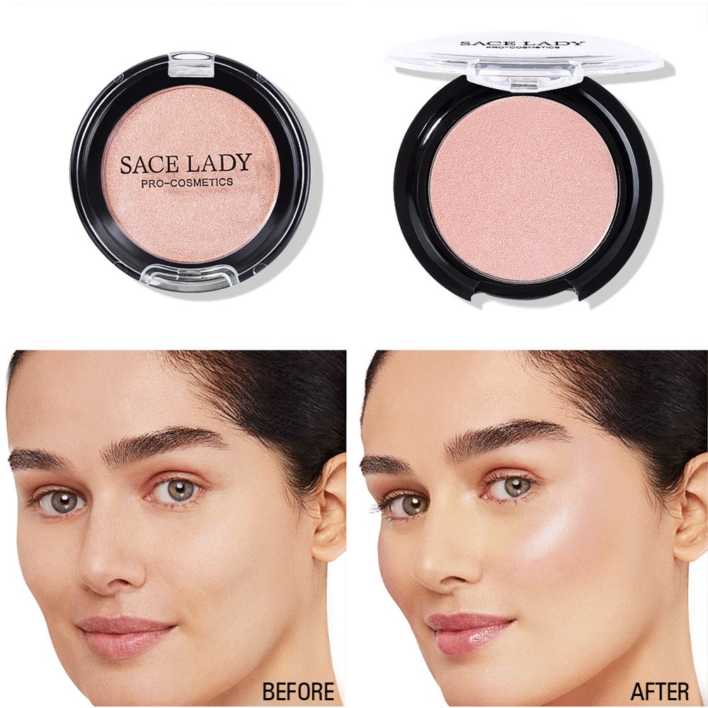 SACE LADY Highlighter Powder Glitter Palette Makeup Glow Face Contour ...
