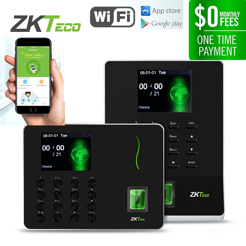 ZKTeco แอพฟรี รับประกันอย่างเป็นทางการหนึ่งปี พร้อมโมดูล WIFI เครื่องใช้สำนักงาน เครื่องตอกเวลา ...