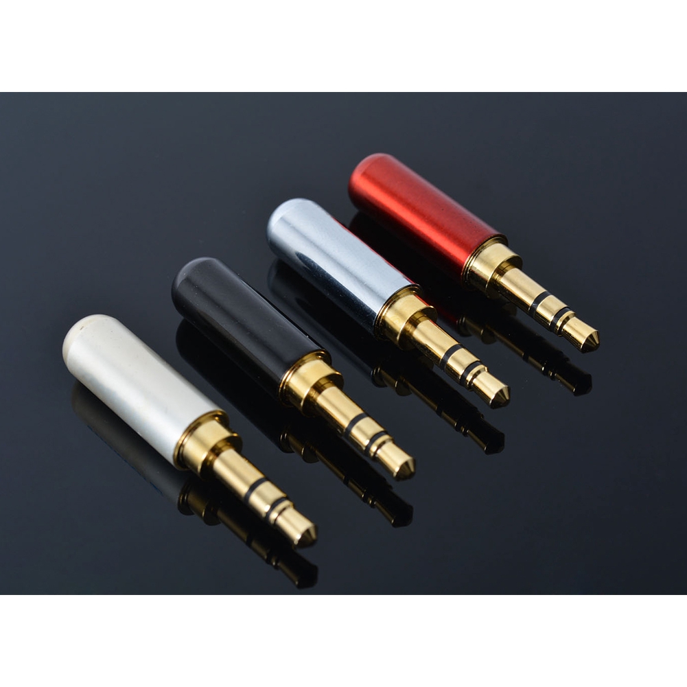 Audio Plugs Copper Gold Plated 3.5mm Male Mini Jack Plug soldering 4 ...