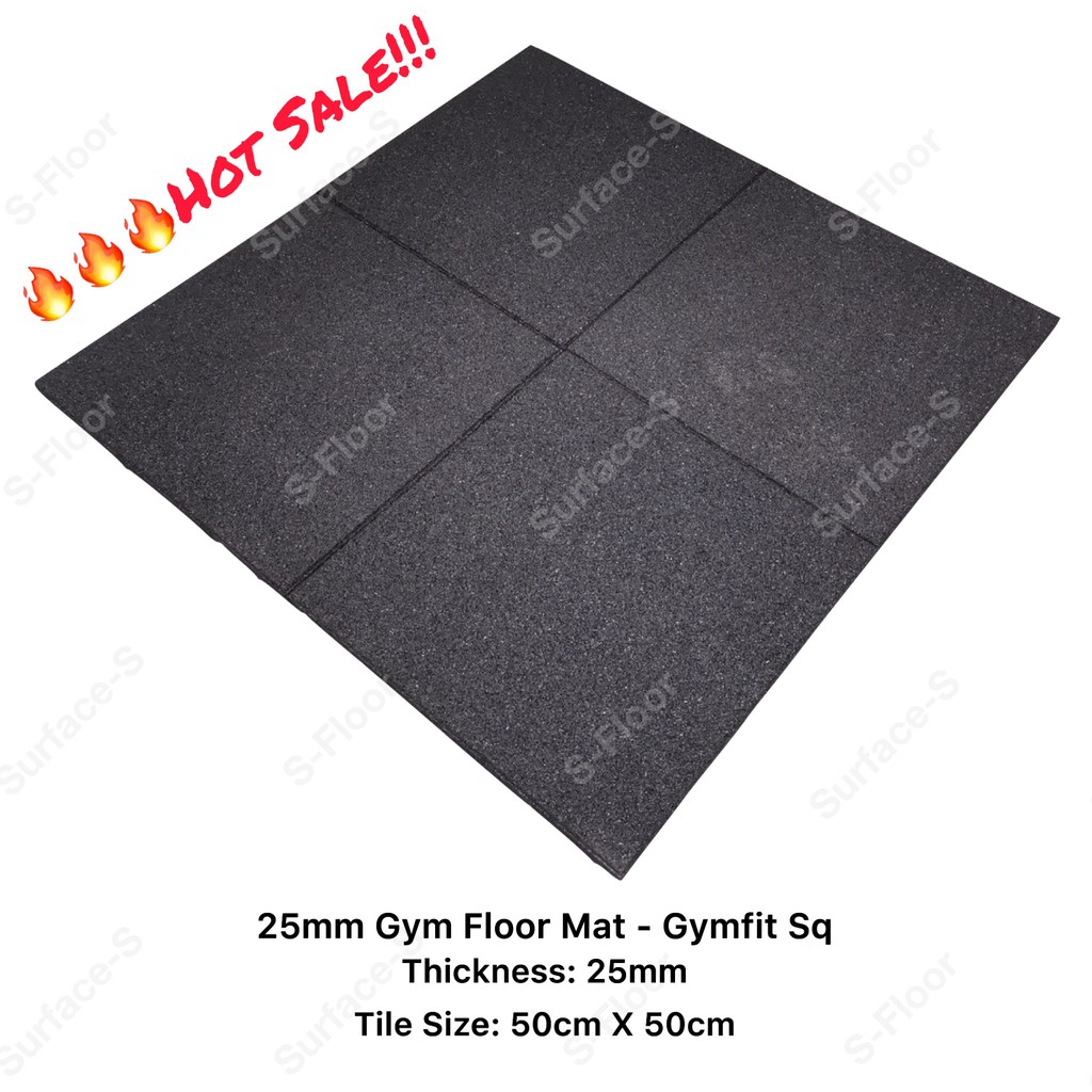 LIMITED TIME PROMOTION!!! 25MM RUBBER GYM FLOOR MAT - GYMFIT SQ-ROUGH ...