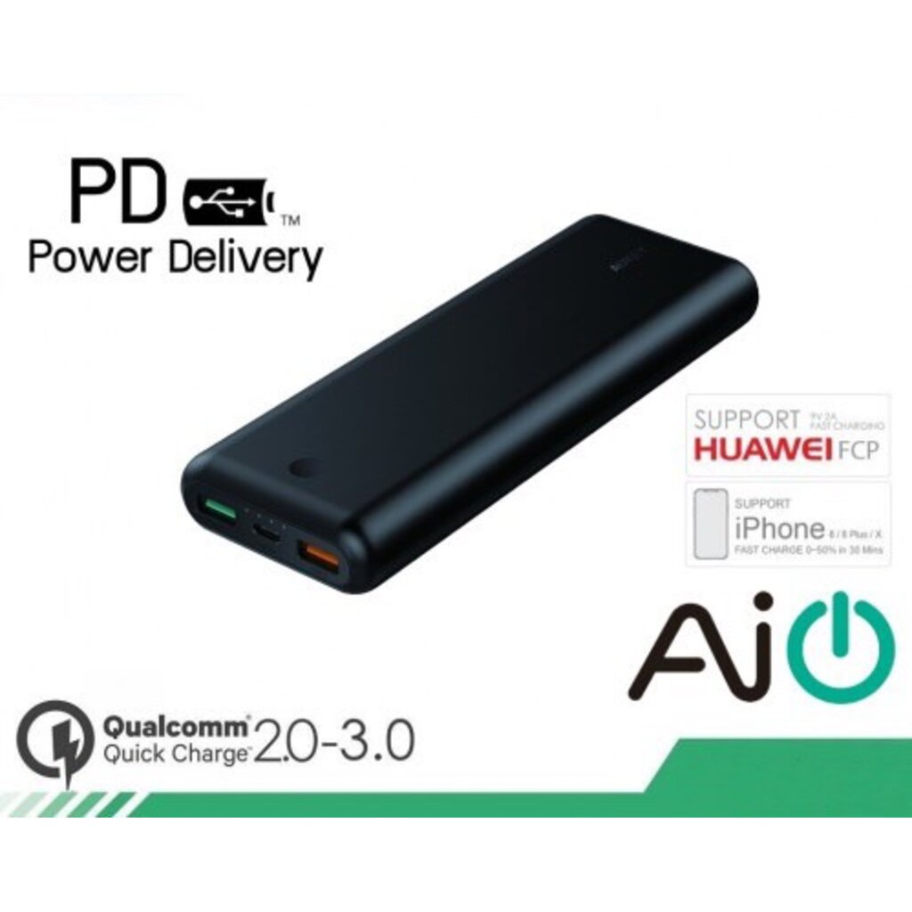 Aukey Mini Portable USB C PowerBank 20100 mAh with Quick Charge 3.0 ...