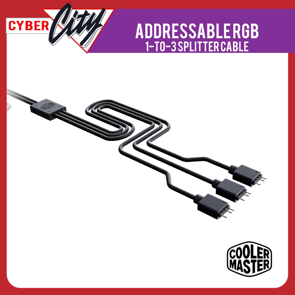 Cooler Master Addressable RGB 1-to-3 Splitter Cable | Shopee Thailand