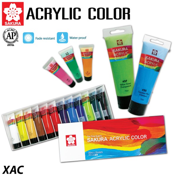 Sakura Acrylic Color สีอะคิลิค ซากุระ 20ml ชุด 12 สี | Shopee Thailand