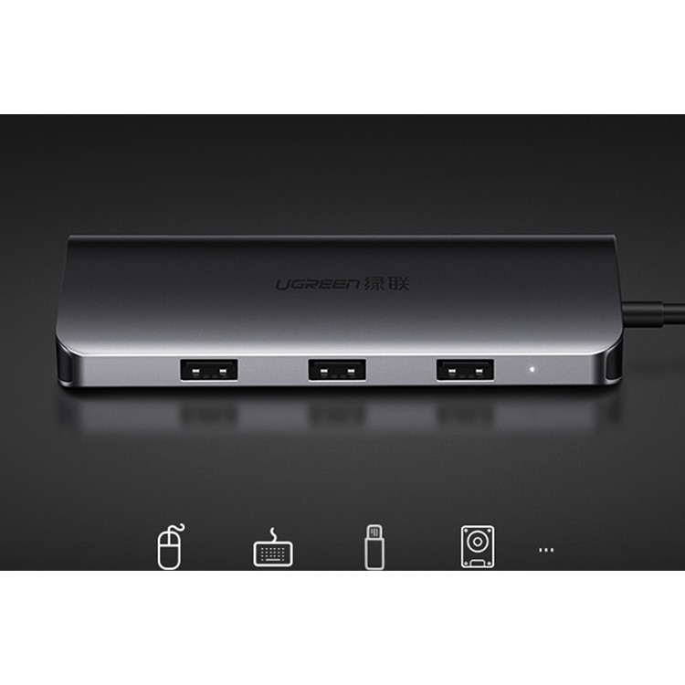 พร้อมส่ง UGREEN 40873 USB C USB3.1 ตัวแปลง TYPE C Hub 9in1 to HDMI4K ...