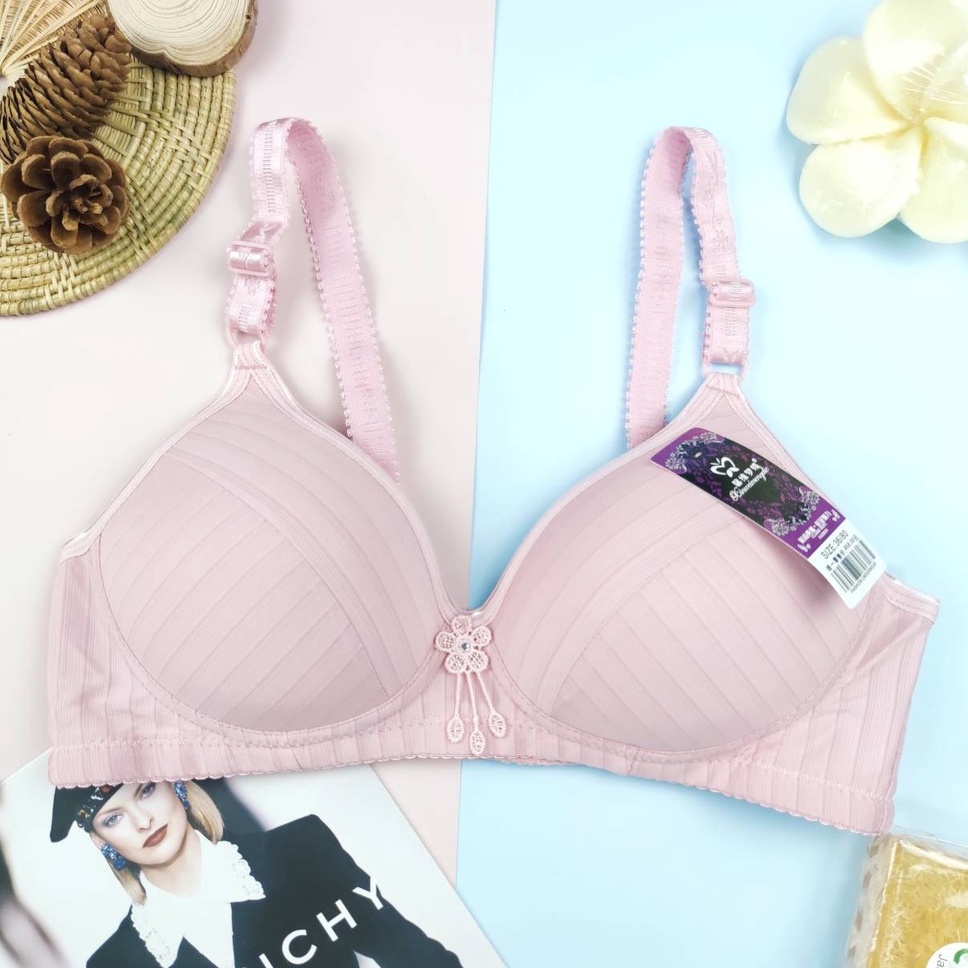 เสื้อชั้นในผู้หญิงไร้โครง (ไซส์ใหญ่) (W002) มีฟองน้ำในตัว แบบตะขอ สายบ่าปรับได้ ใส่สบาย ไม่กดทับ ...