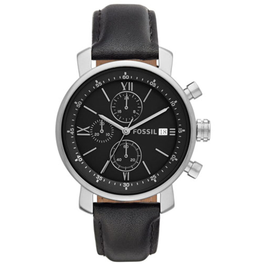 FOSSIL FOSSIL Rhett Chronograph Black Leather Watch BQ1006 BQ1006 ...