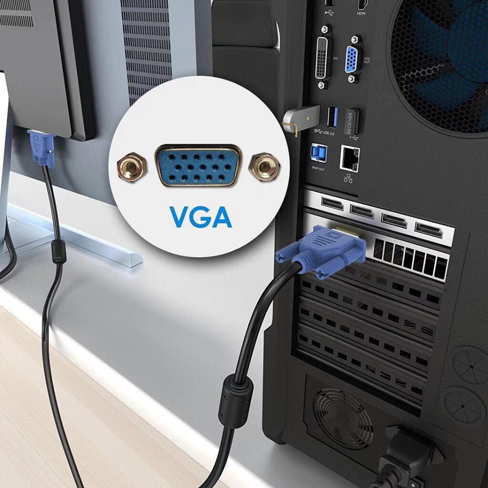 สาย VGA หัวน้ำเงิน VGA CABLE MM มียาว1.8m 3m 5m 10m 15m 20m ใช้กับจอคอมพิวเตอร์ - mtaccessory ...