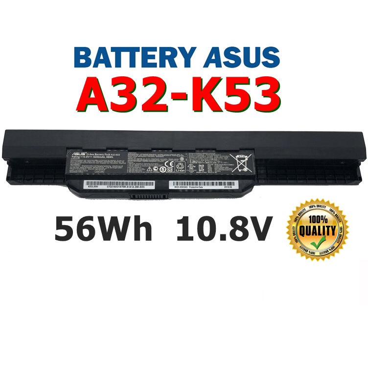 ASUS แบตเตอรี่ A32-K53 ของแท้ (สำหรับ A43 A43S K43 X43 A53 K53 X44H A32-K53 Series) Asus Battery ...