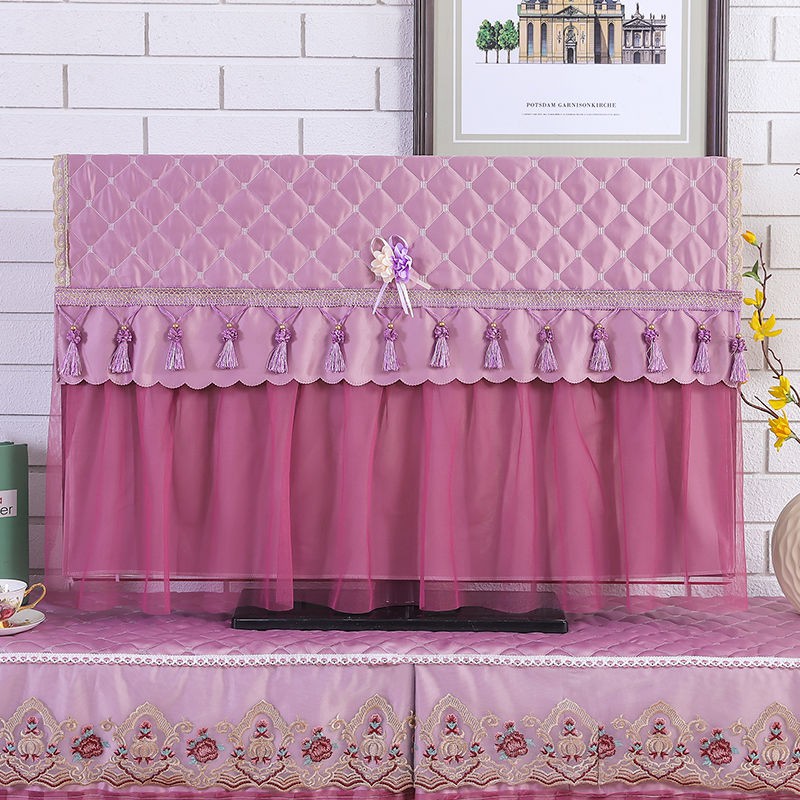 LCD-mounted desktop TV cover European fresh lace 55-inch dust cloth 50 ...