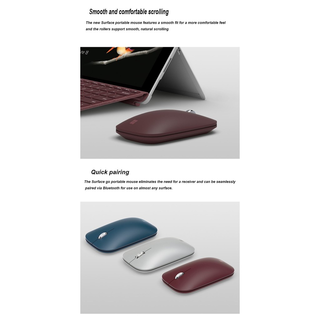 Microsoft Surface go Bluetooth Mouse Bluetrack Technology Laptop ...
