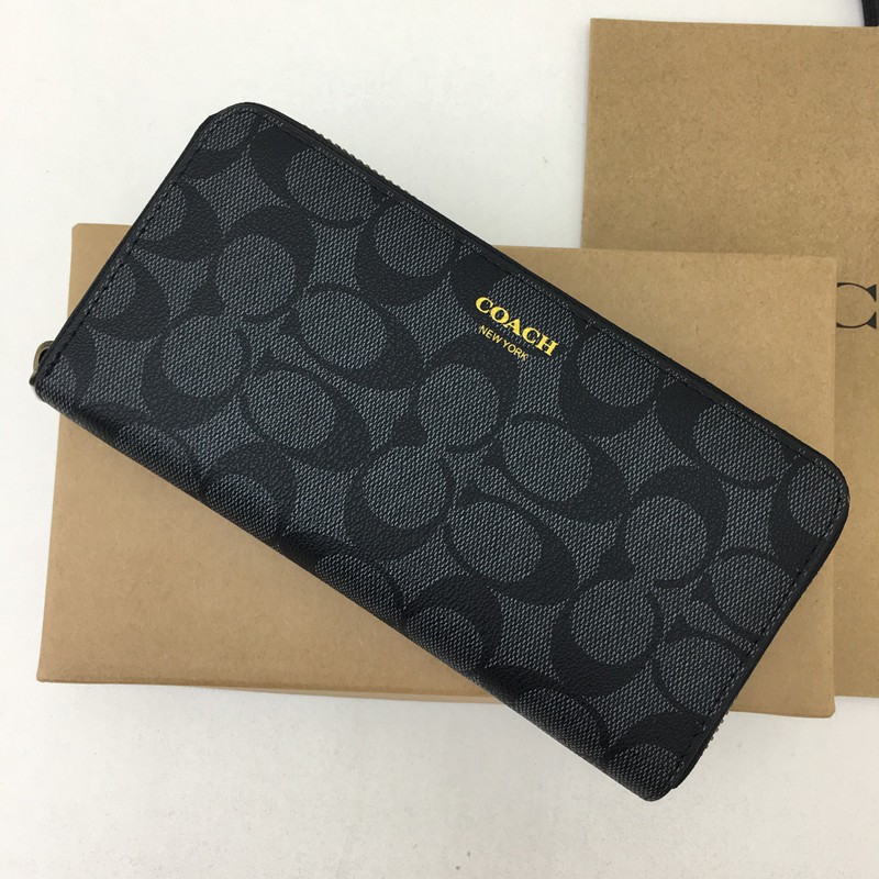 แท้พร้อมส่ง COACH 53834 74597 กระเป๋าสตางค์ป้องกันรอยขีดข่วนแบบคลิปสั้น ...
