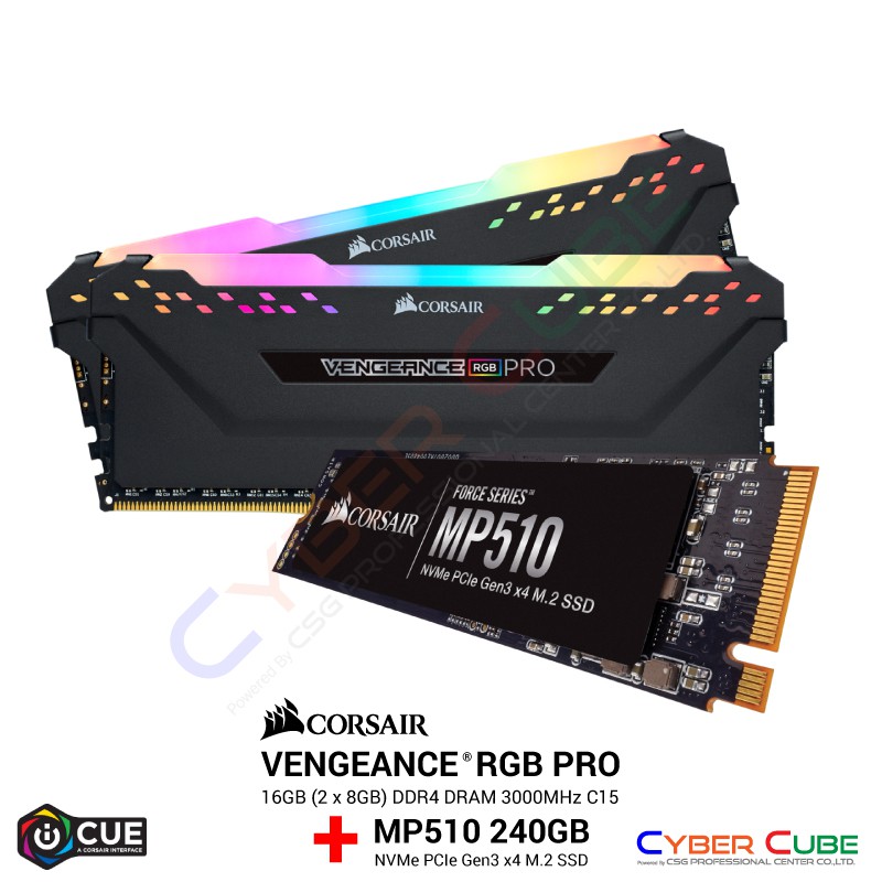 CORSAIR SET VENGEANCE® RGB PRO 16GB (2x 8GB) DDR4 DRAM 3000MHz C15 ...