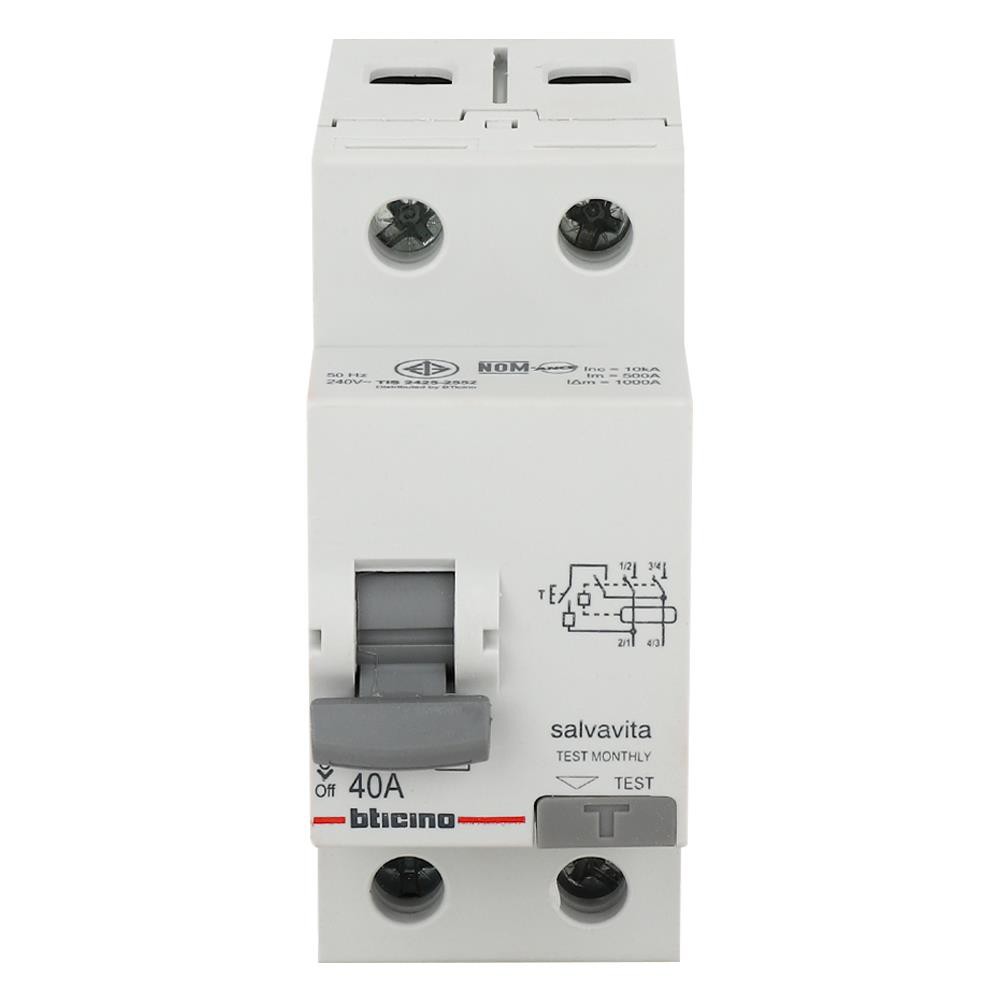 เบรกเกอร์ RCD B-TICINO 40A 2P RESIDUAL CURRENT DEVICE (RCD) 40A 2P B ...