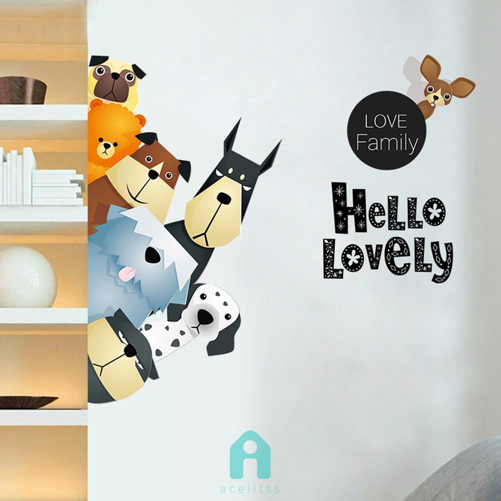 ACT Cartoon Animal Removable Window Decal Wall Stickers Bedroom Kids ...