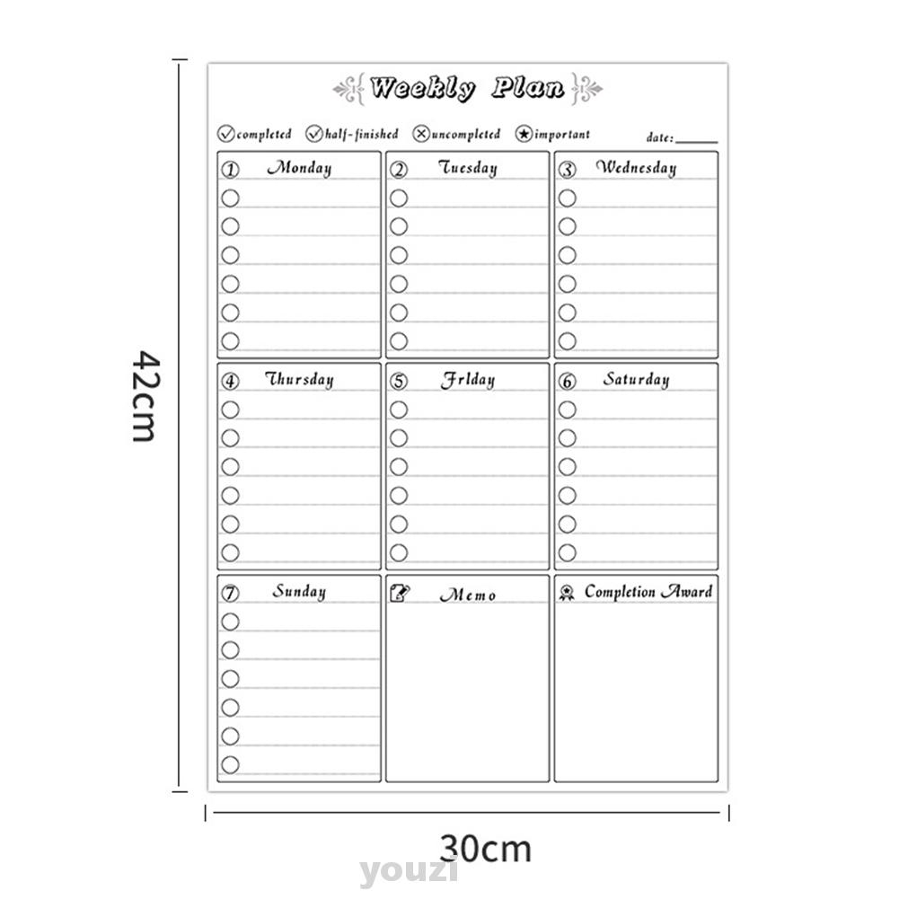 Daily Planner Erasable For Fridge Home Kitchen Practical Weekly ...