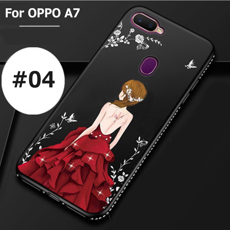 OPPO A7 Soft Case เคสโทรศัพท์ประดับคริสตัล Bling Case Soft TPU ...
