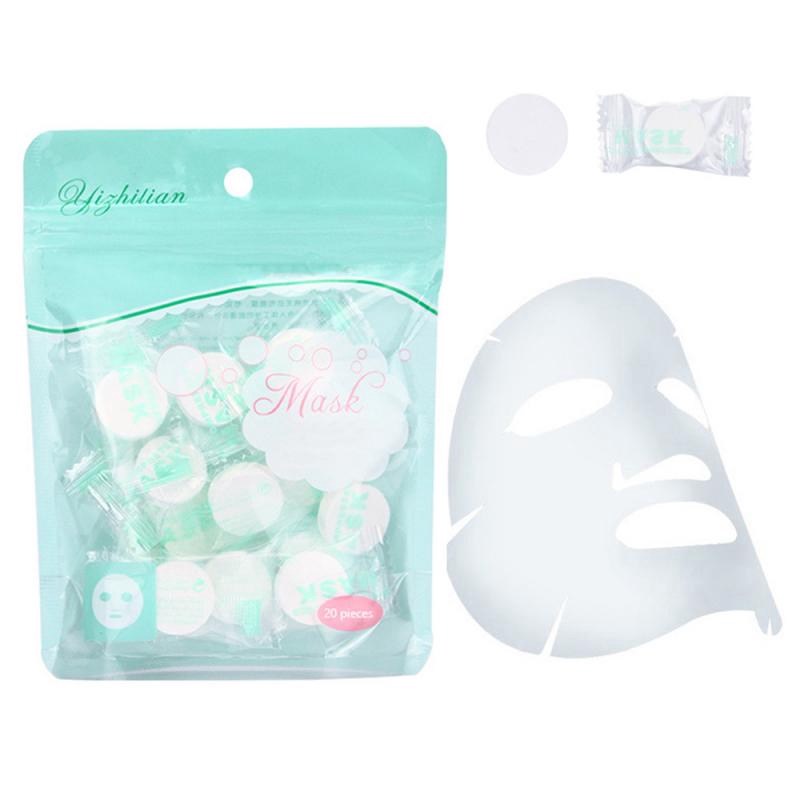 20/50pcs Compressed Face Mask Paper Disposable Facial Masks Papers ...