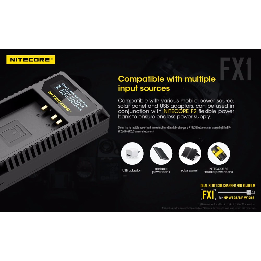 NItecore FX1 แท้100 X-PRO1 X-T1 XE1 XE2 HS30 X-T10 X-T2 X-E2S X-PRO2 X ...