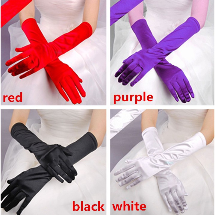 ถุงมือยาวผ้าซาตินสำหรับงานแต่งงาน - pujidao.th - ThaiPick