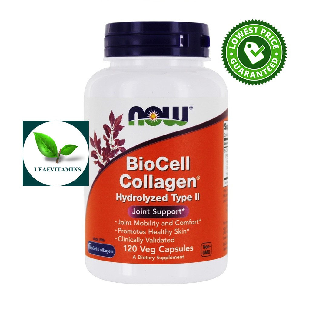 NOW Foods BioCell Collagen Hydrolyzed Type II 120 Vegetable Capsules ...