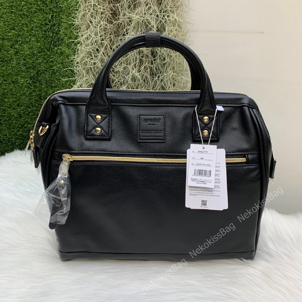 NekokissBag Anello ของแท้100 RETRO PU Big Boston 3way Shoulder bag ...