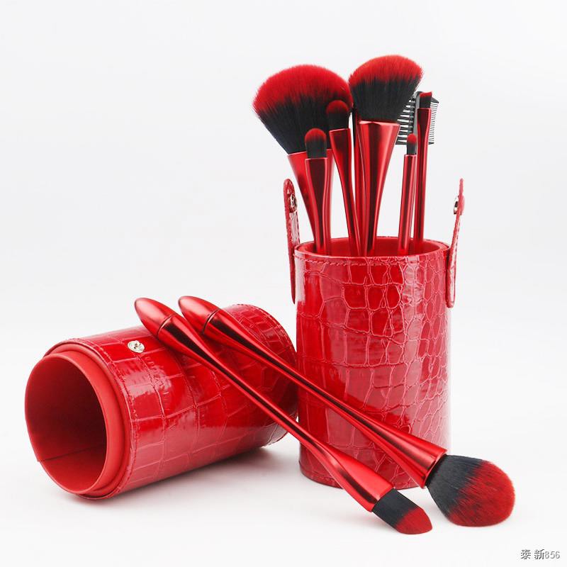 10pcs/set Women Cosmetic Brush Rose gold/ Red Makeup Brushes Set Face ...