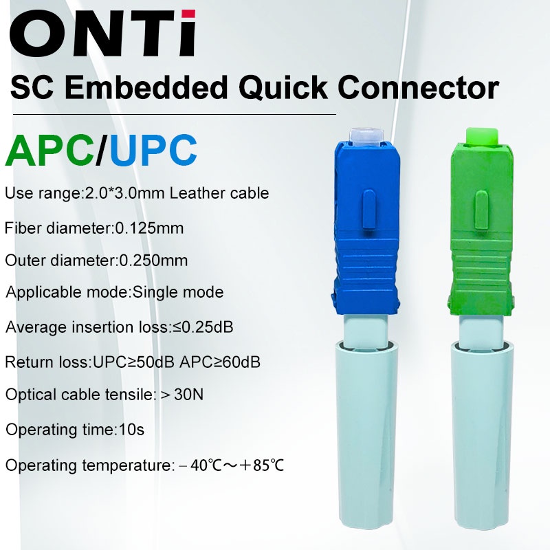 ONTi New SC APC SM Single-Mode Optical Connector FTTH Tool Cold Connector Tool SC UPC Fiber ...