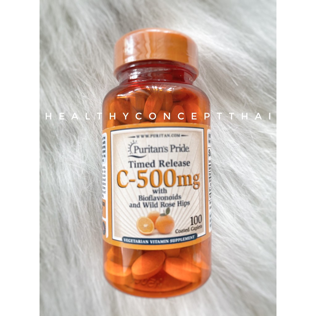 Puritan's Pride Vitamin C-500 mg with Rose Hips Time Release 100 coated ...