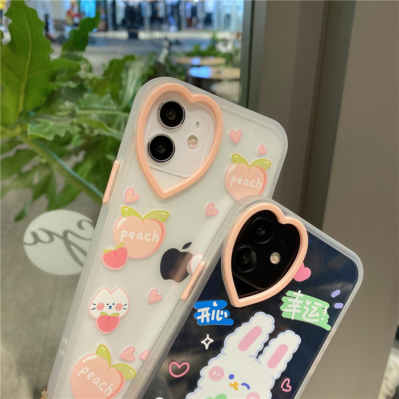 for iPhone 12 Pro Max Peach bunny Soft shell Anti-fall 12mini 7plus xr ...
