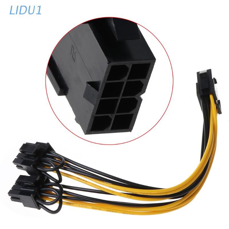 Lidu1 Cpu 8-Pin To Double Pci-E 8-Pin (6P2P) สายเคเบิ้ลแยกสายเคเบิ้ลพาวเวอร์ซัพพลาย 25ซม - lidu1 ...