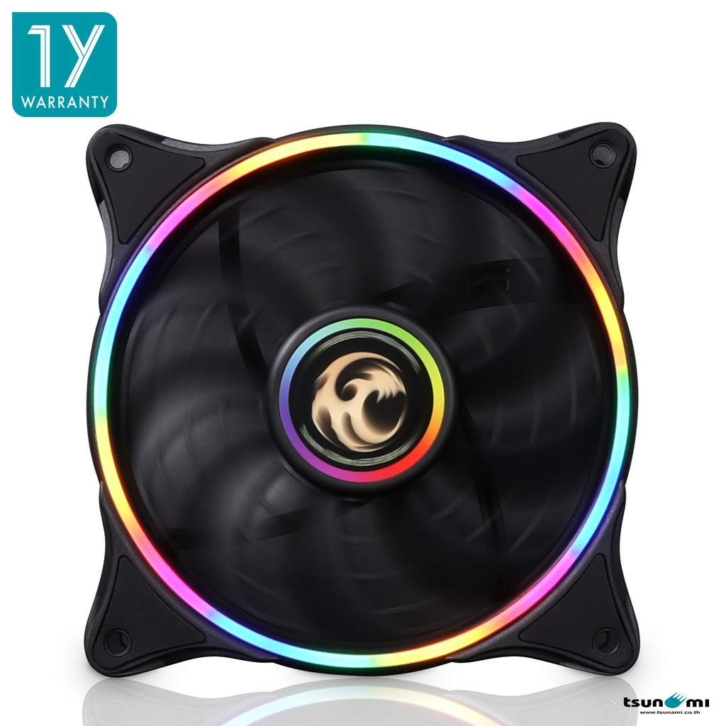 พัดลมระบายความร้อน Tsunami Neon Light Series 12CM RGB P.W.M. Speed ...