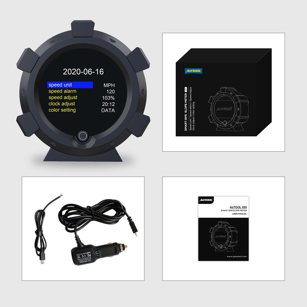 AUTOOL X95 GPS เครื่องวัดความเอียงรถยนต์อัจฉริยะ HUD (head-up diaplay ...
