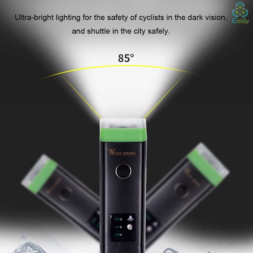 ( Emily ) ไฟฉาย Led กันน้ําแบบชาร์จ Usb สําหรับติดด้านหน้ารถจักรยาน ...