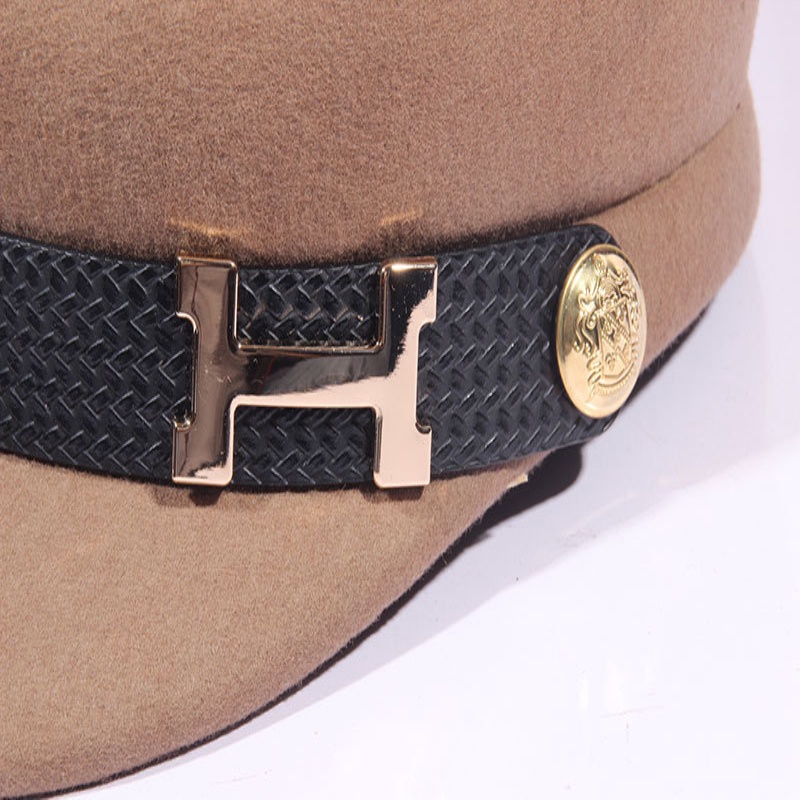 British Retro Octagonal Hat Casual Pure Wool Beret Women Autumn and ...