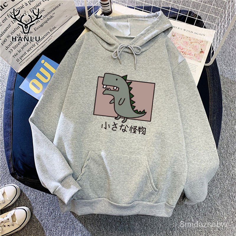Hanlu เสื้อฮู้ดเกาหลีลำลองทรงหลวม เสื้อวอร์มสวมหัวสำหรับผู้ชาย พิมพ์ลาย ...