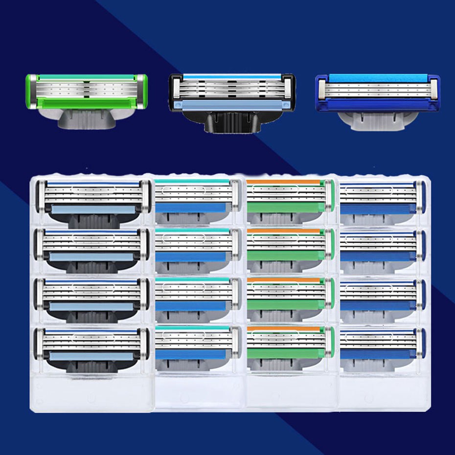 เครื่องโกนหนวด：Razor Blades For Gillette Mach 3 Turbo Men's shaver ...