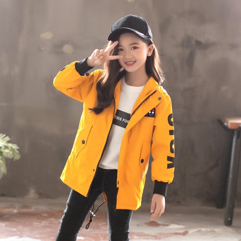 Kids Girls Trench Coat Hoodies Jacket 5 6 8 10 12 14 Years Teenage ...