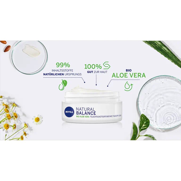 Nivea Natural Balance Bio Aloe Vera Day Cream 50 ml.นีเวีย ครีมกลางวัน ...