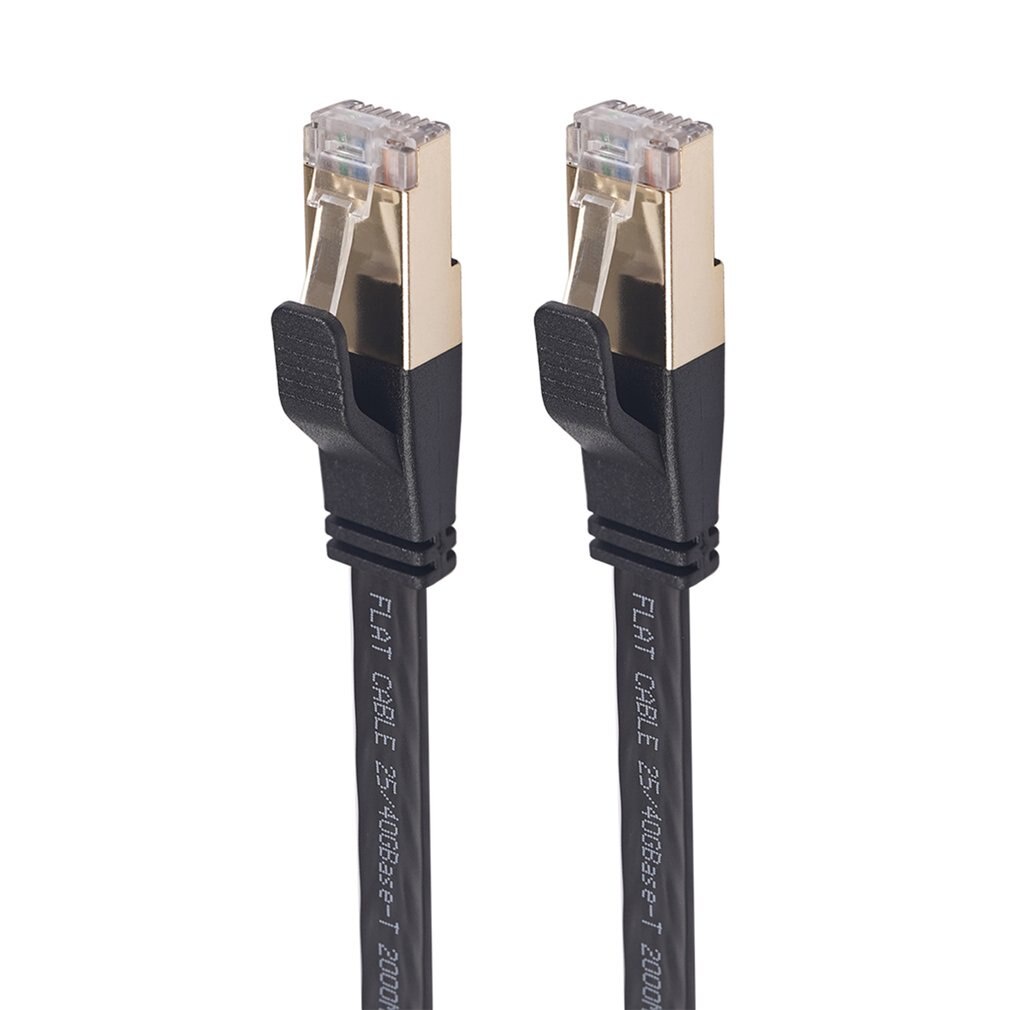 Oxygen-free Copper Tape Double-shielded CAT8 Flat Network Cable 10 ...