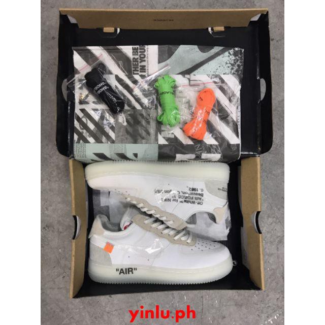 zhnjin ต้นฉบับ OFF WHITE X Nike Air Force 1 AF1 แหล่งกำเนิดบริสุทธิ์ ...